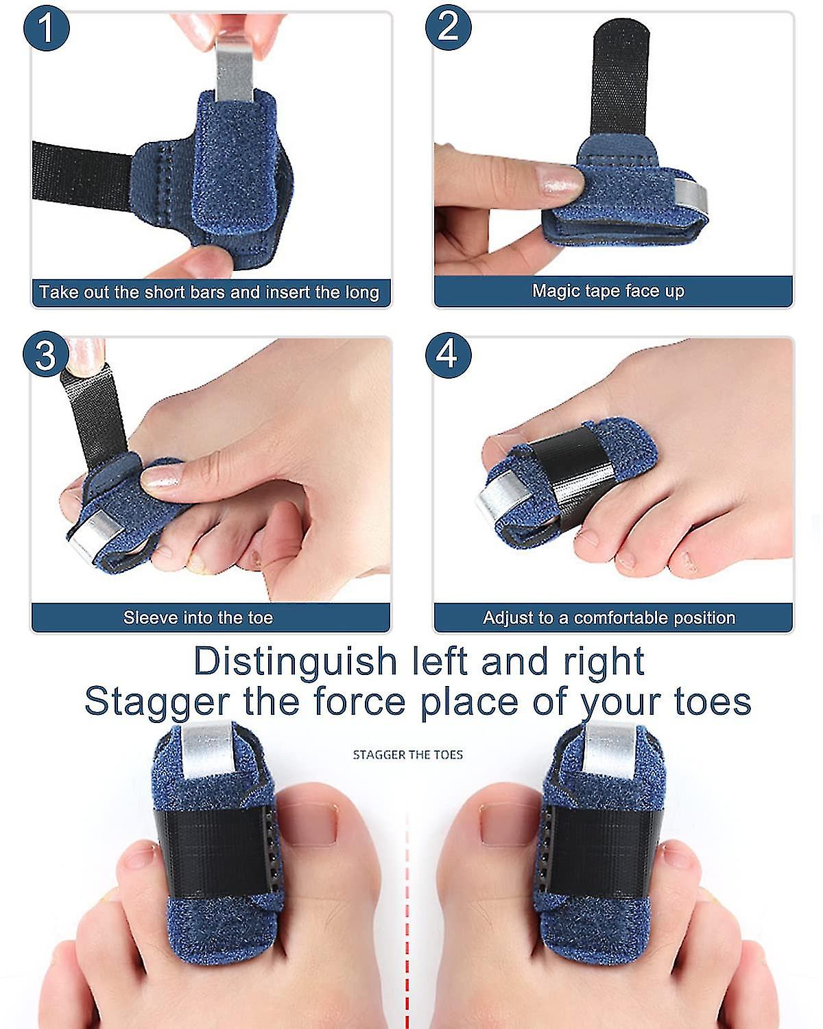 Toe Splint Broken Toe Brace, Toe Straightener For Hammer Toe, Curled ...