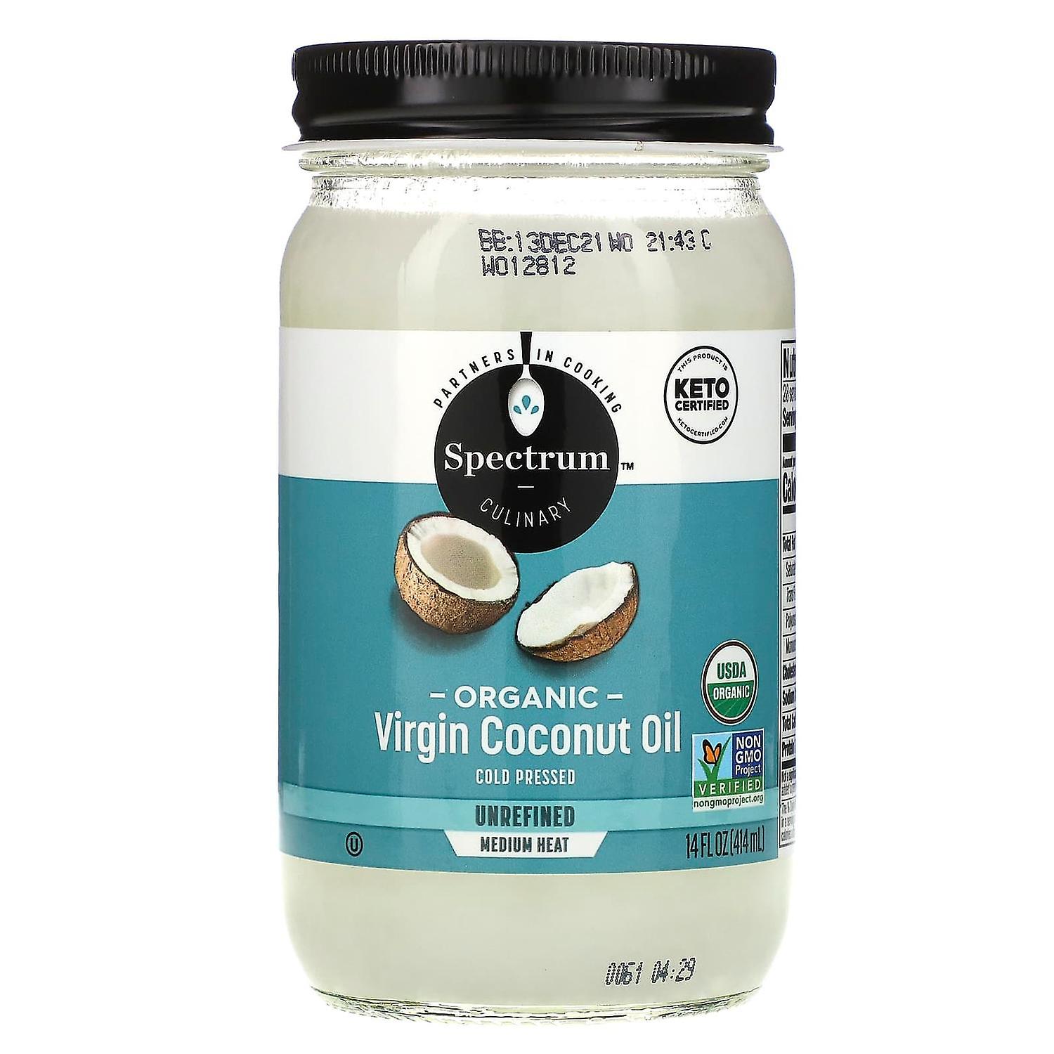 Spectrum Culinary, Organic Virgin Coconut Oil, Unrefined, 14 fl oz (414 ...