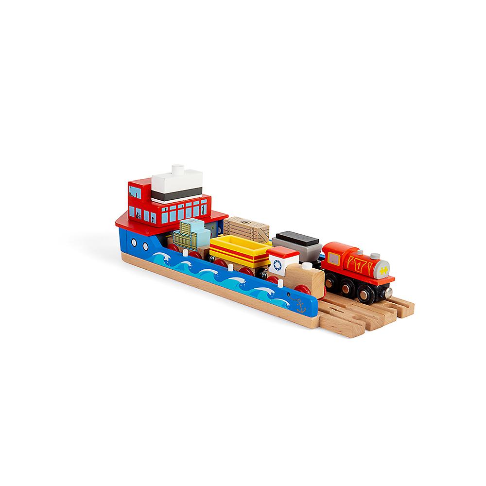 Bigjigs Rail Train Ferry - Wooden Ferry-Themed Train Toy With Folding ...