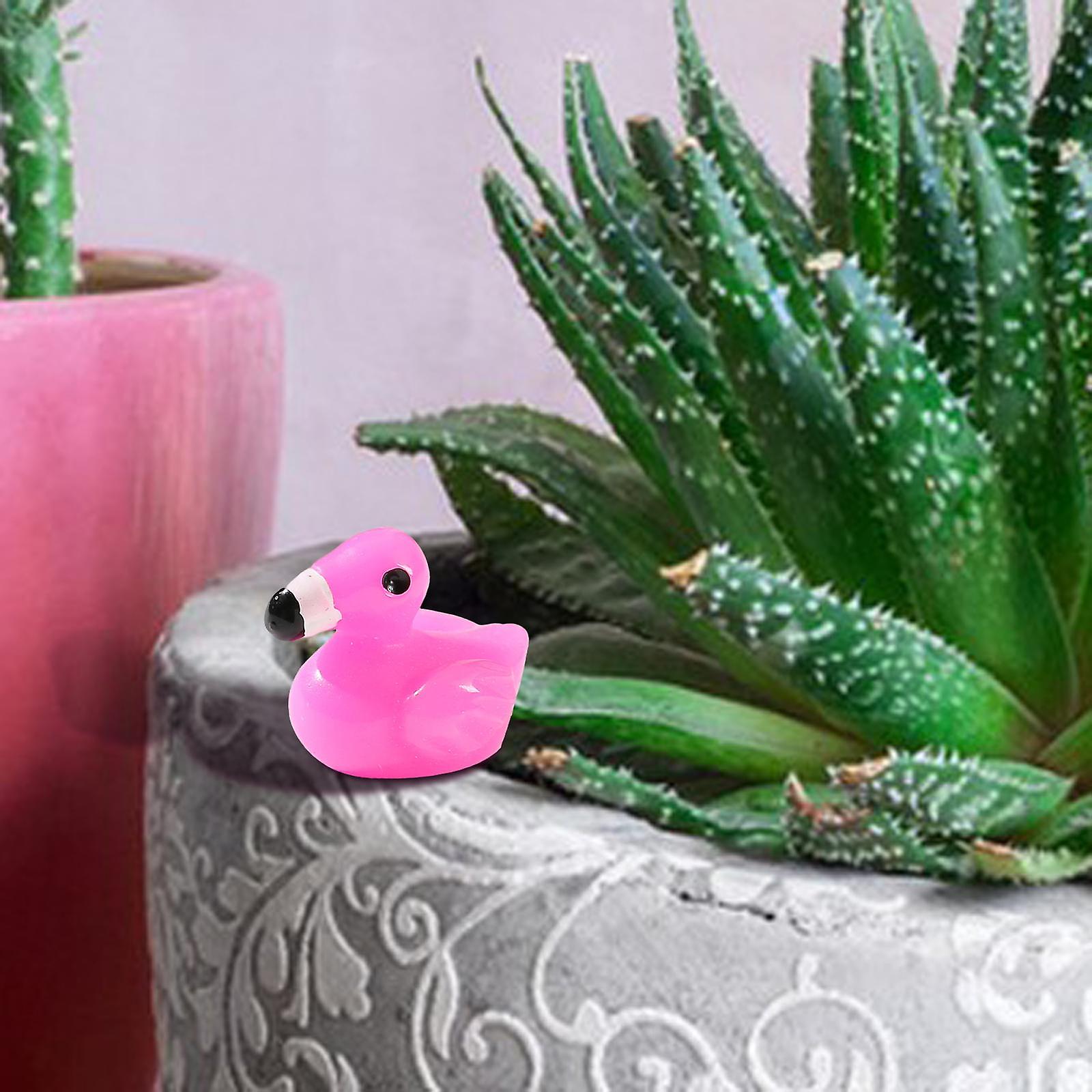 Mini Flamingo Figurine Fairy Garden Decoration Simulated Resin Tiny ...