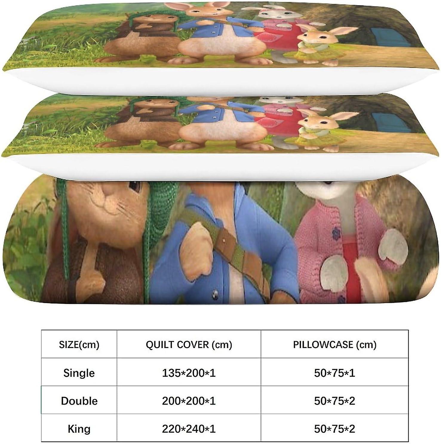 EKENOZ Peter Rabbit 3D Printed Duvet Cover Set Soft Microfiber Movie ...