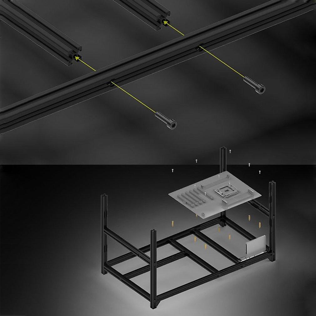 6 Gpus 5 Fans Low Noise Aluminum Stackable Open Air Mining Computer ...