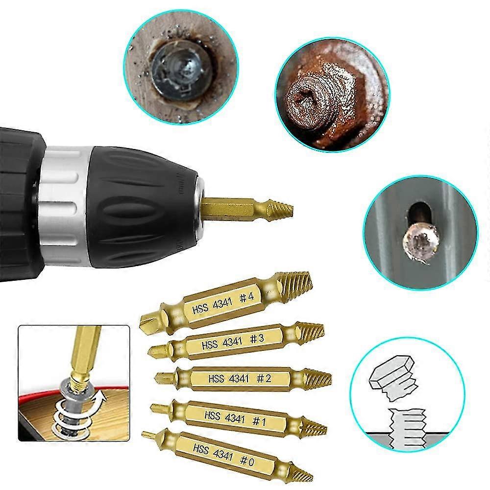 6 Pack Broken Screw Extractor Kit Broken Screw Extractor Kit Screw Head ...