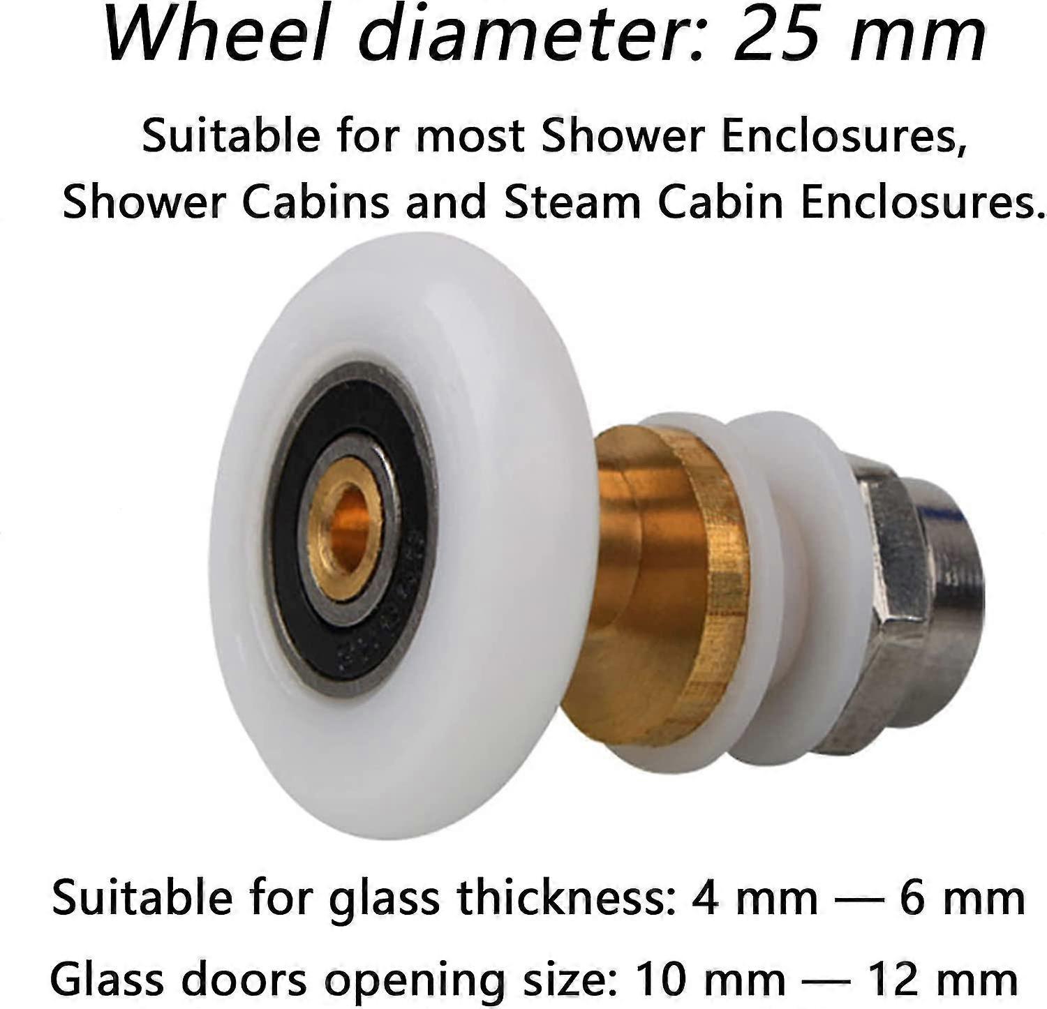 Set Of 4 Shower Cubicle Rollers, Sliding Door Rollers, Roller For Shower Door Rollers, Shower ...