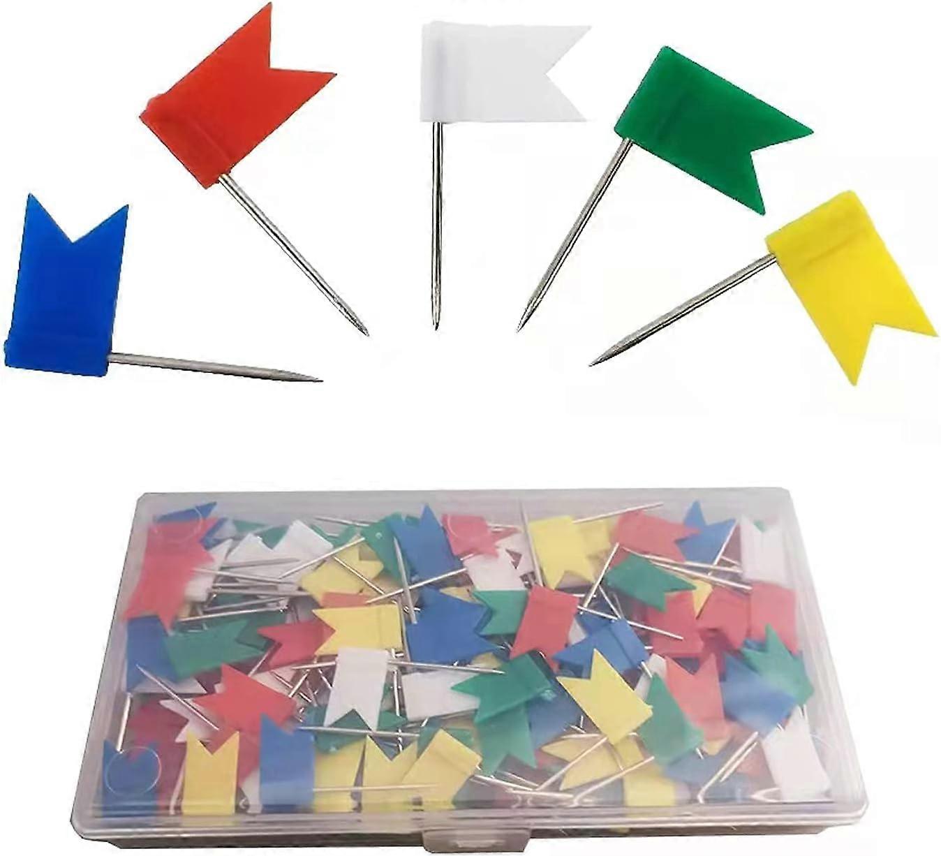 200 Pieces Map Thumb Tacks Colourful Drawing Push Pins with Storage Box ...