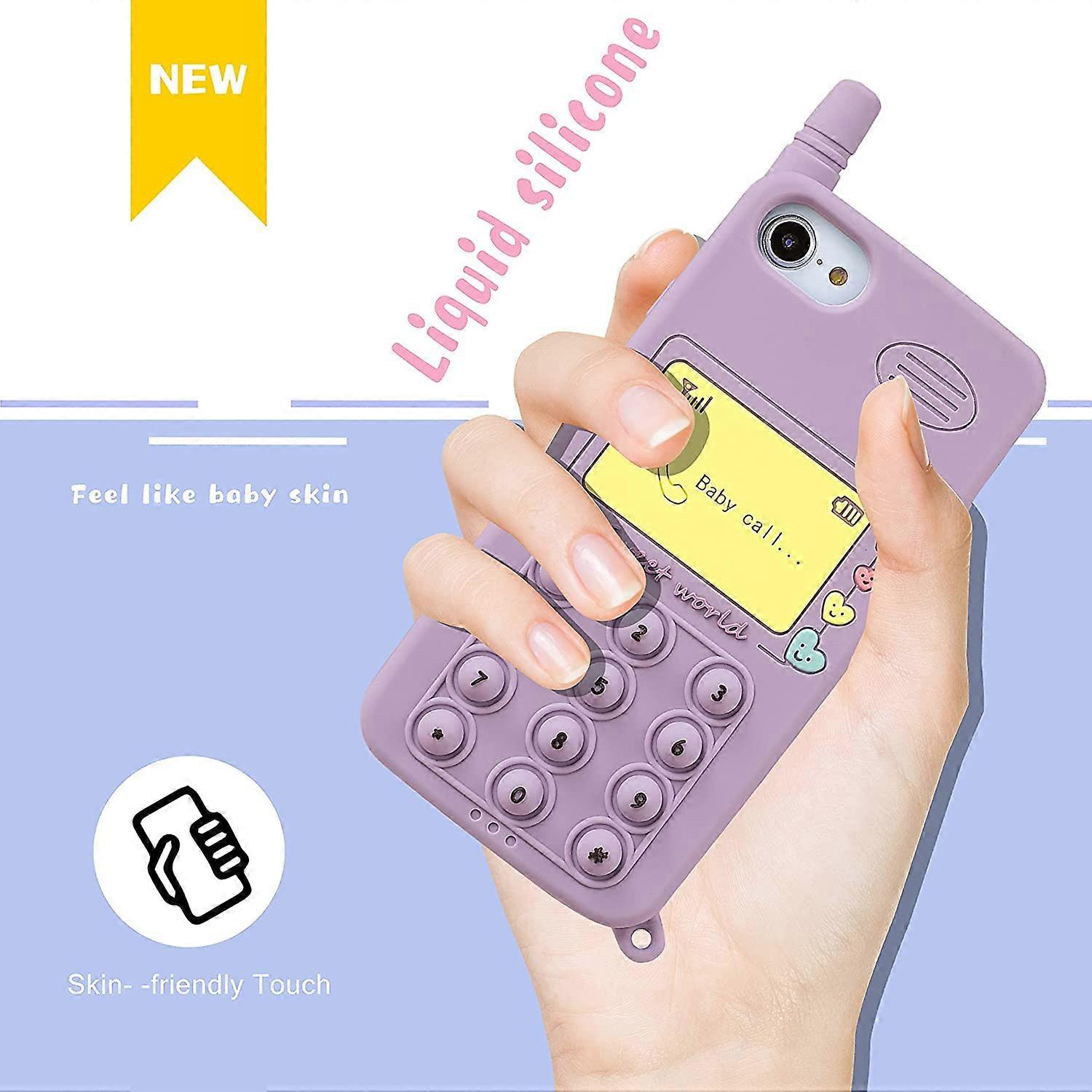 liangnv Purple Retro Case for iPhone SE 2022/2020/6/6S/7/8 Fidget ...