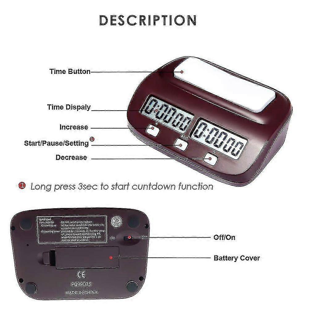 Chess Clock, Professional Multifunctional Digital Chess & Game Timer With Bonus And Delay ...