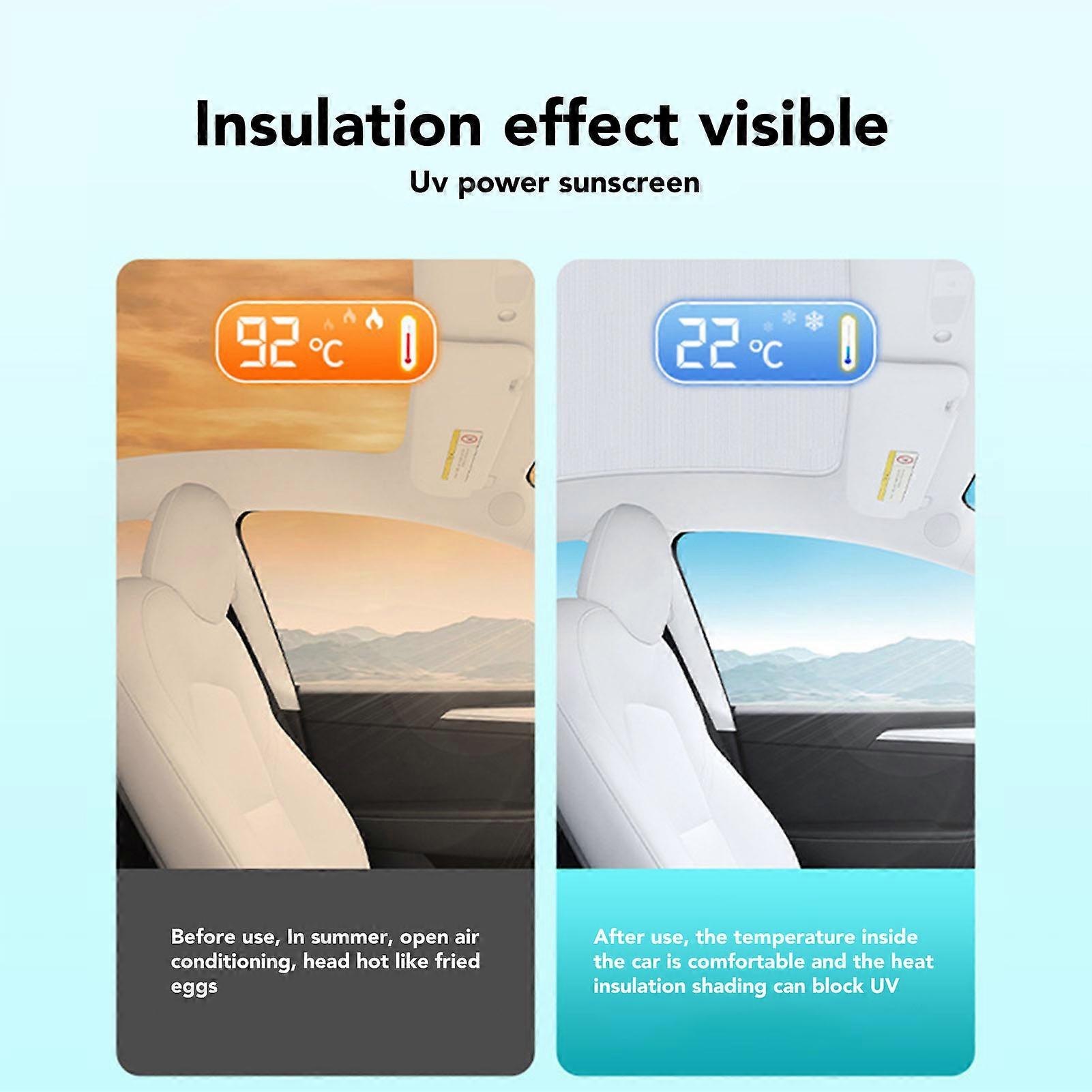 Glass Roof Sunshade Sunroof Front Rear Top Window UV Reflection ...