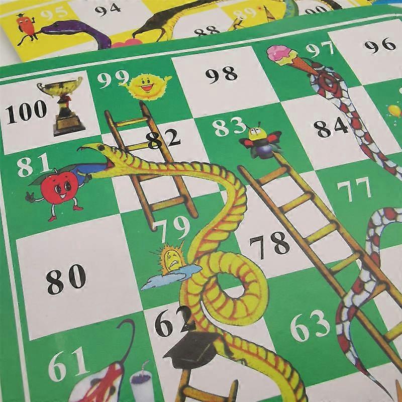 25cm Portable Paper Snake Ladder Flight Chess Set Board Game Children ...