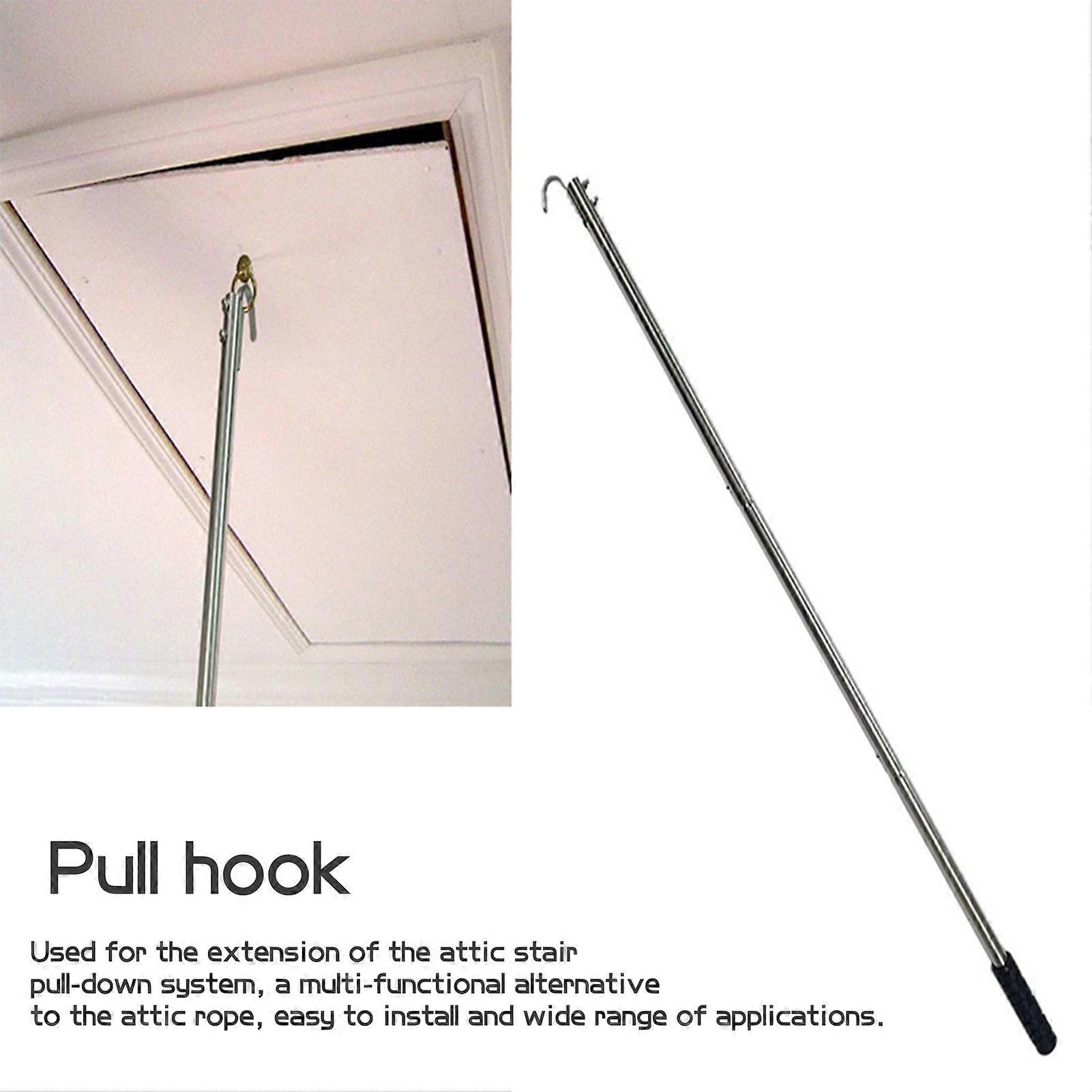 Ladder Pull Down System Kit with Extension Pole Rustproof Easy Assembly ...