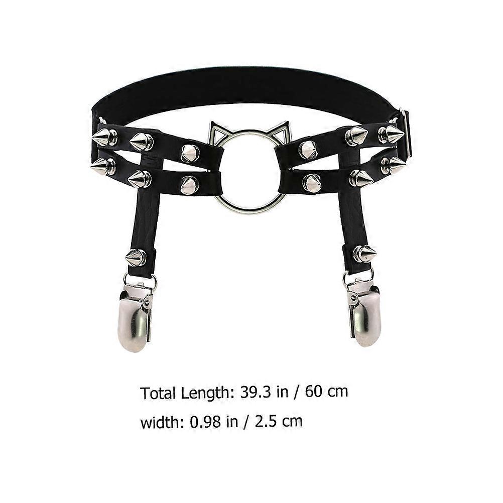 Leather Thigh Garter Gothic Punk Leg Garter Rivet Garter Cool Style ...