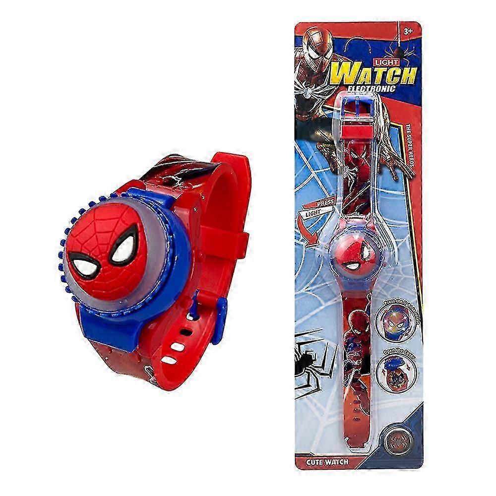 Kids 3d Cartoon Watch Flashing Light Up Glow Digital Watches Spinning ...
