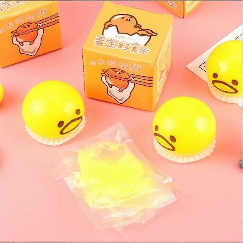 6pcs Squishy Puking Egg Yolk Yellow Goop With Squeeze Ball Relieve ...