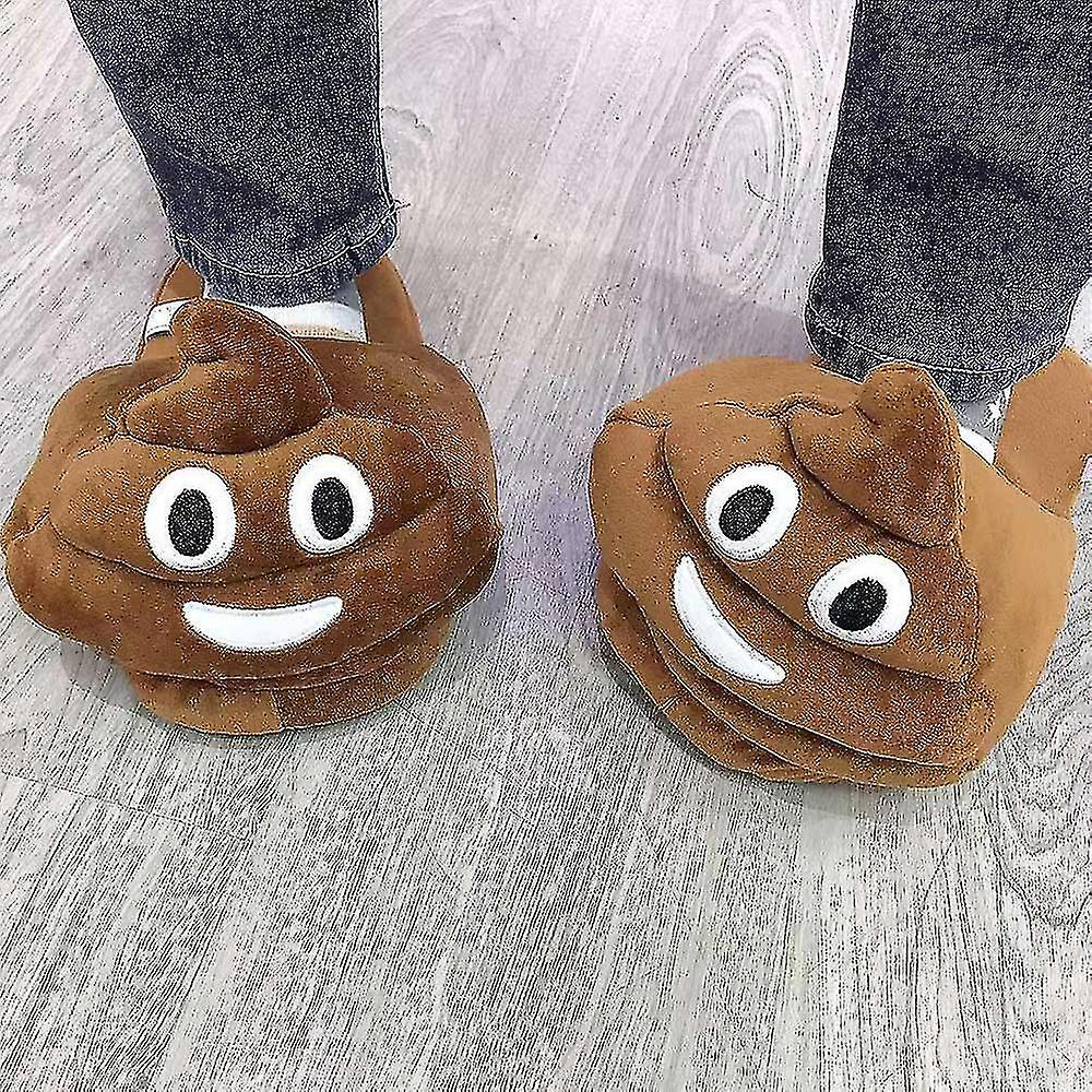 Poop Emoji weich & pelzig TD Mädchen Hausschuhe/Schuhe braun harte ...
