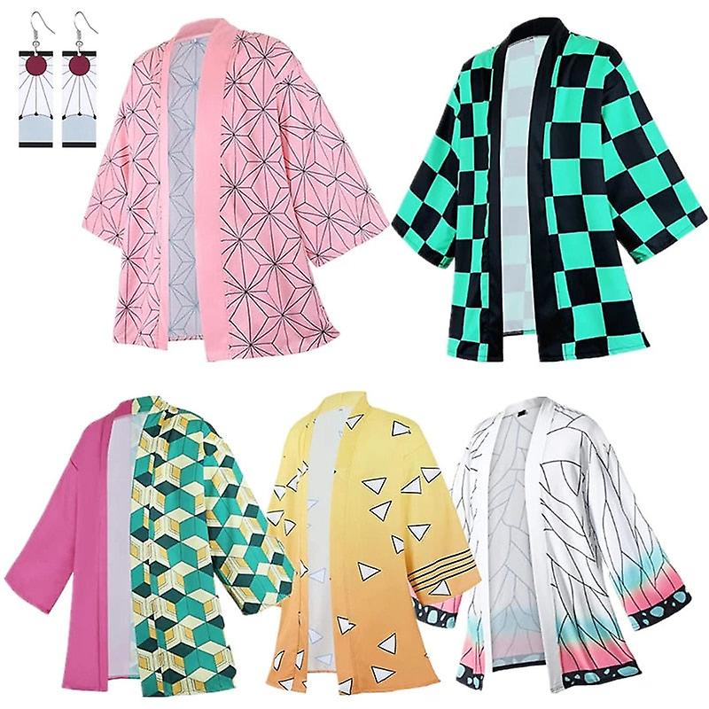 Anime cosplay costume demon slayer kimetsu no yaiba haori kimono ...