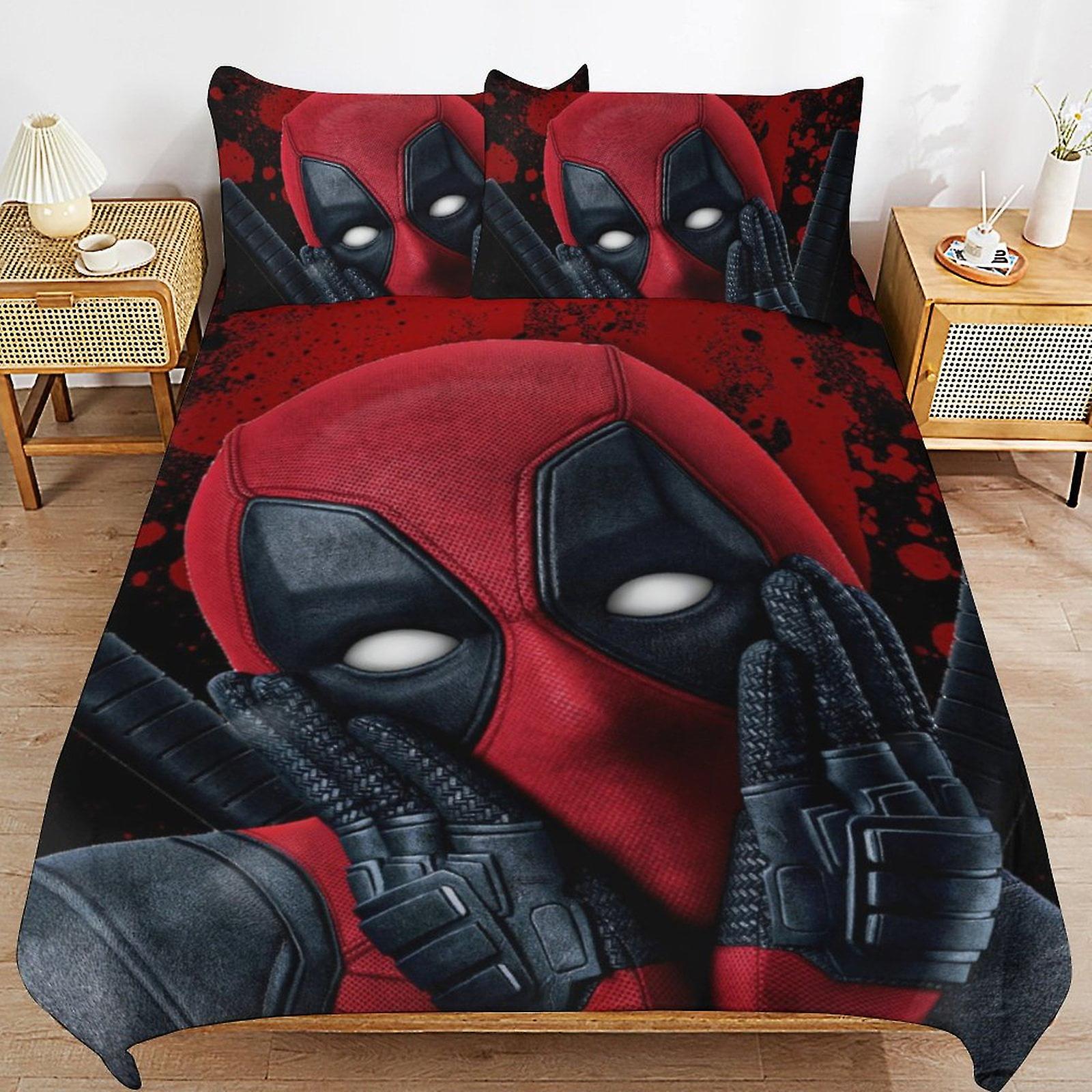 Deadpool Bedding Sets Cute Bed Cover Anime Cartoon 3D Printed ...