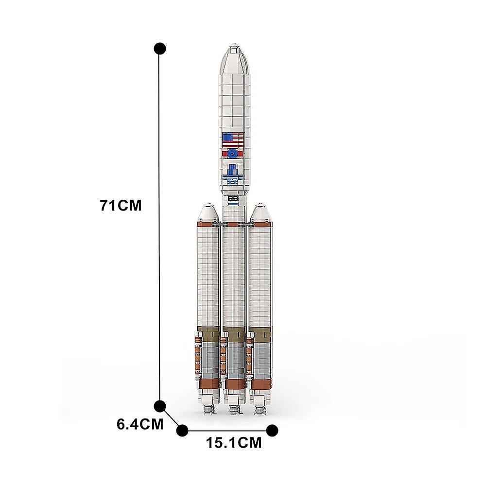 Moc 1:110 Scale Rocket Building Blocks Space Ship Model Diy Child Toys ...