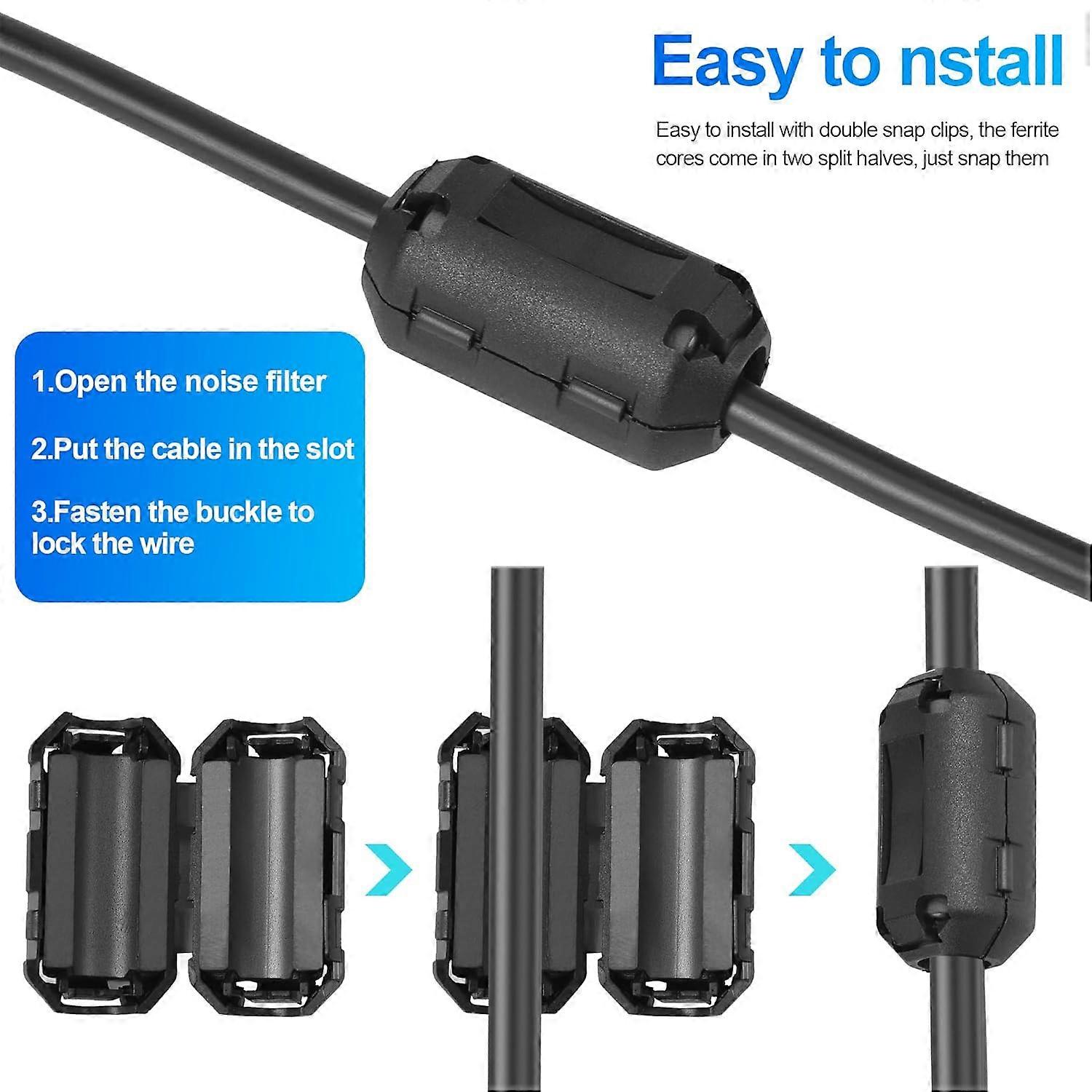 20 Pieces Ferrite Cores Clip Ring Ferrite Ring Interference Suppressor ...