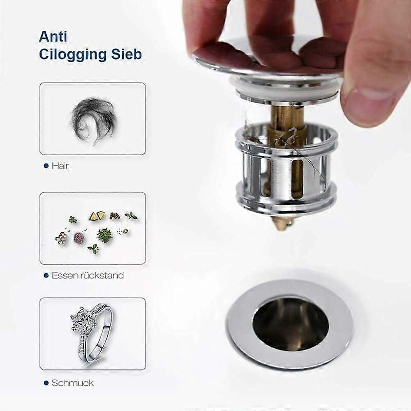 Basin Waste with Strainer Basket, Pop Up Waste System Waste with ...