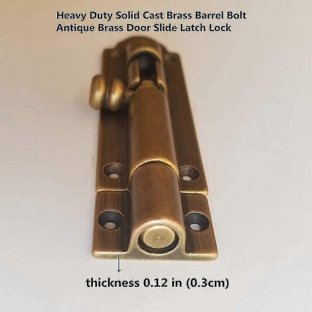 2024 Solid Brass Barrel Bolt - Antique Brass Sliding Latch for Doors - Heavy Duty Bolt Latch ...