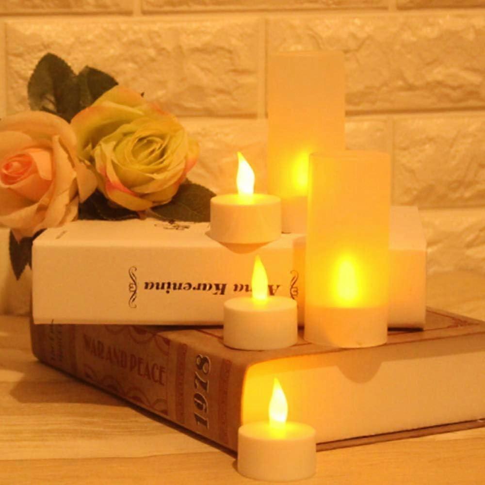 Pack Of 24 Rechargeable Led Candles Flickering Flameless Led Electric ...