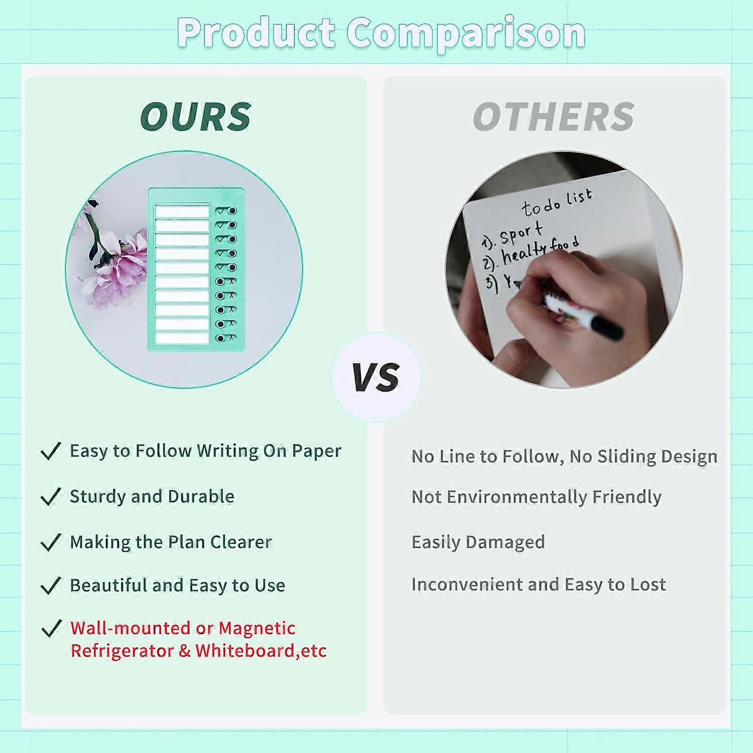 2 Pcs Chore Chart for Kids to Do List Board, Checklist Board Chore Charts Plastic Blank Daily ...