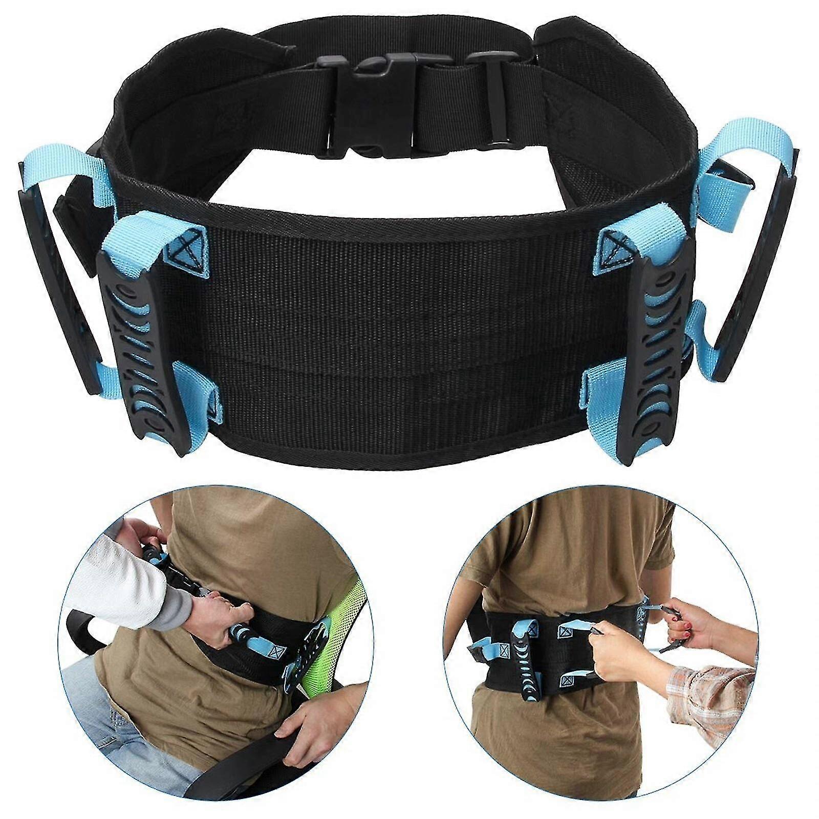 Guoxing Elderly Waist Traction Belt Patient Walking Moving Transfer Nursing Lifting Aids. (blue ...