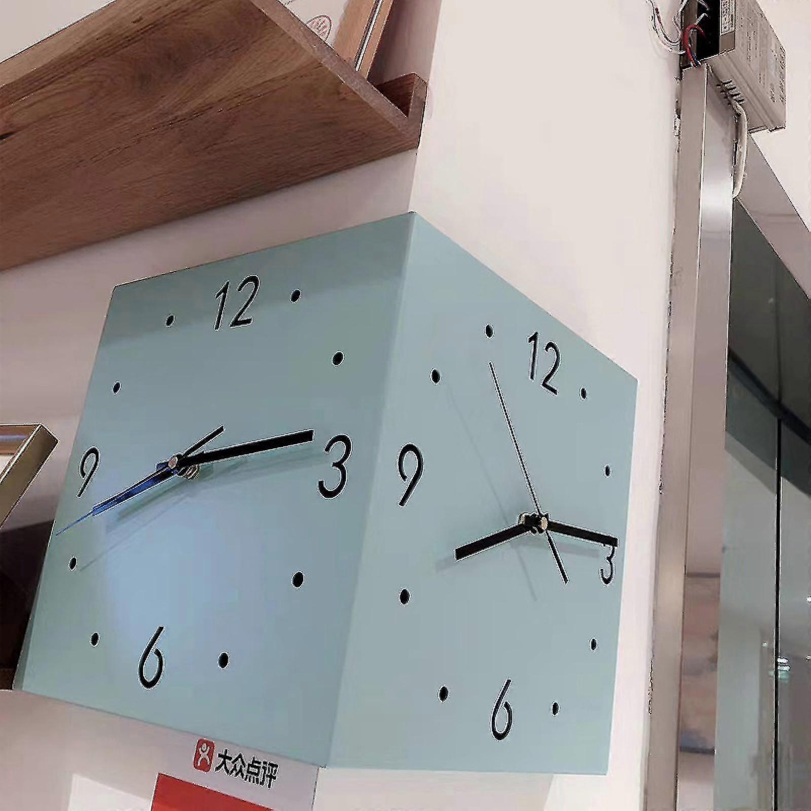 Automatic Induction 3d Double-sided Corner Wall Clock | Fruugo UK