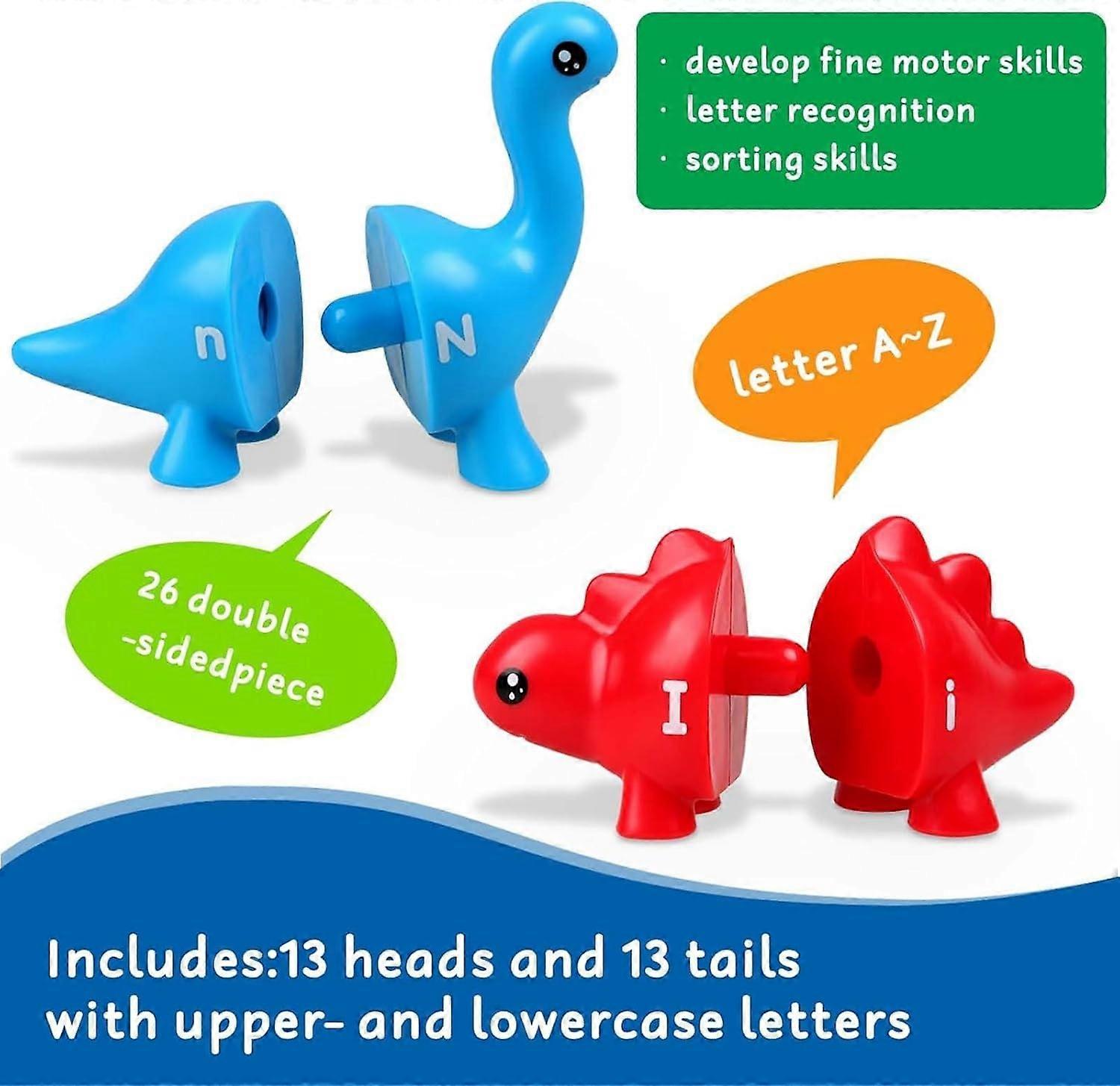 26PCS Preschool ABC Alphabet Dinosaurs Matching Learning Toy for ...