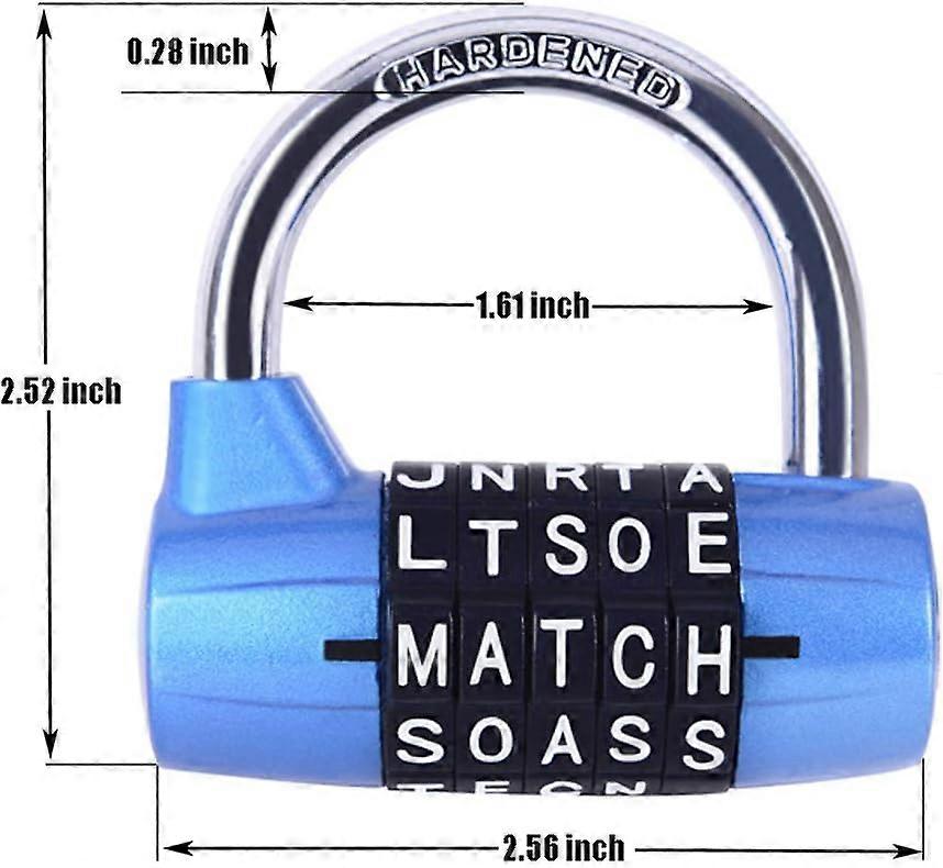 Gym Locker Lock,5 Letter Word Lock,5 Digit Combination Lock,Safety ...