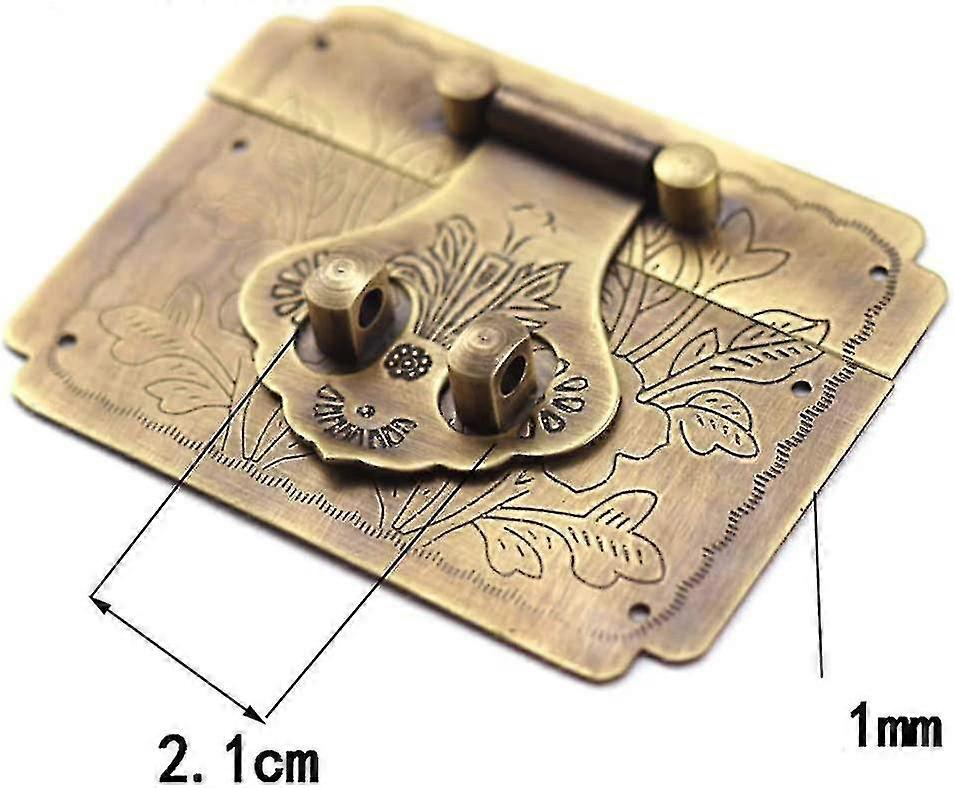 Pure Copper Square Wooden Box Toggle Latch Retro Decorative Lock Lock ...