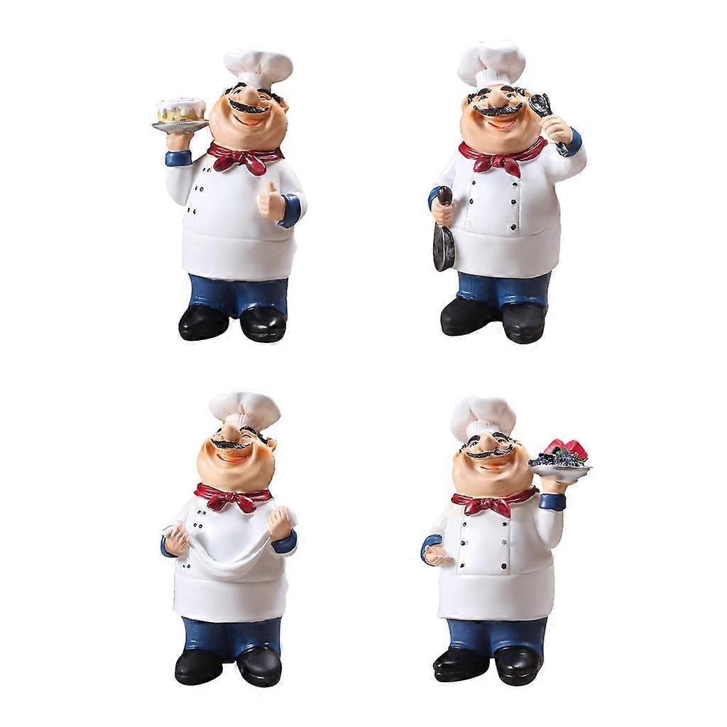 4Pcs Chef Waiter Decorative Display Stand Table Centerpiece Figurine ...