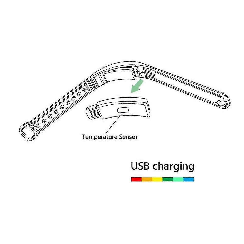 V9 Body Temperature Monitor Thermometer Vibration Alarm Wristband Smart ...