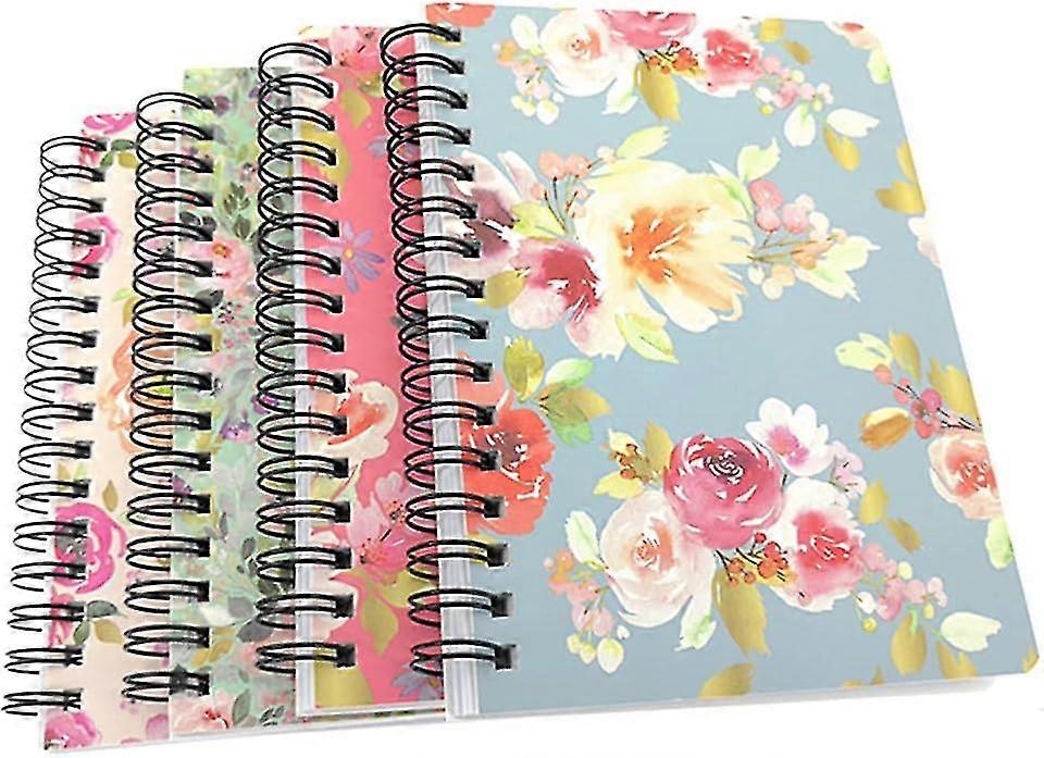4 Pack A6 Spiral Notebook Journal,Wirebound Ruled Sketch Book Notepad ...