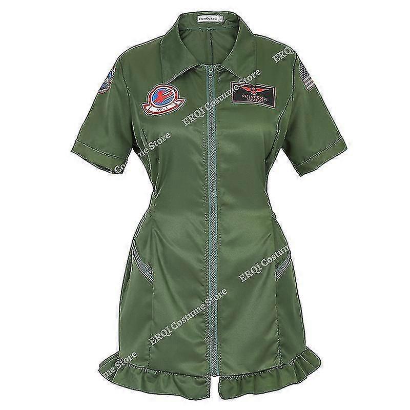 Pilot Costume Men Women Fighter Pilot Costume Adult Plus Size Top Gun ...