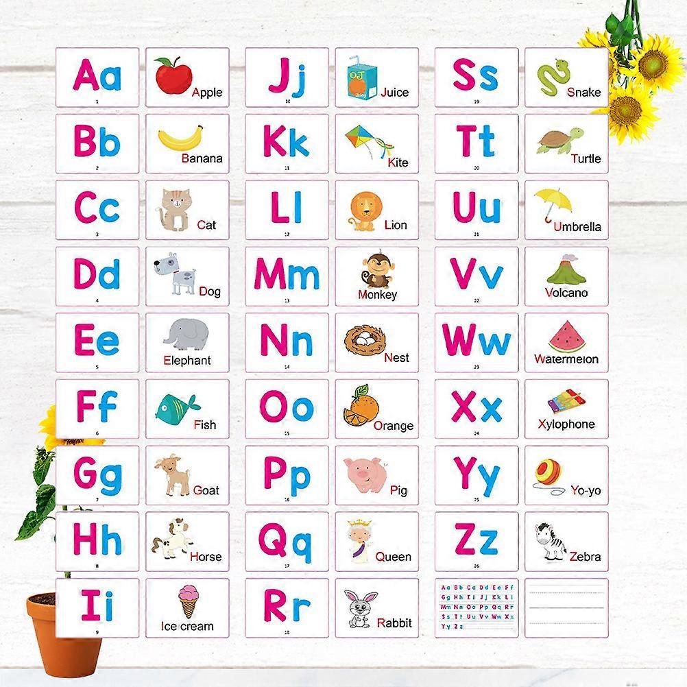 27 Pcs Printable Cards Alphabet Picture Cards Abc Learning Toys Letter ...
