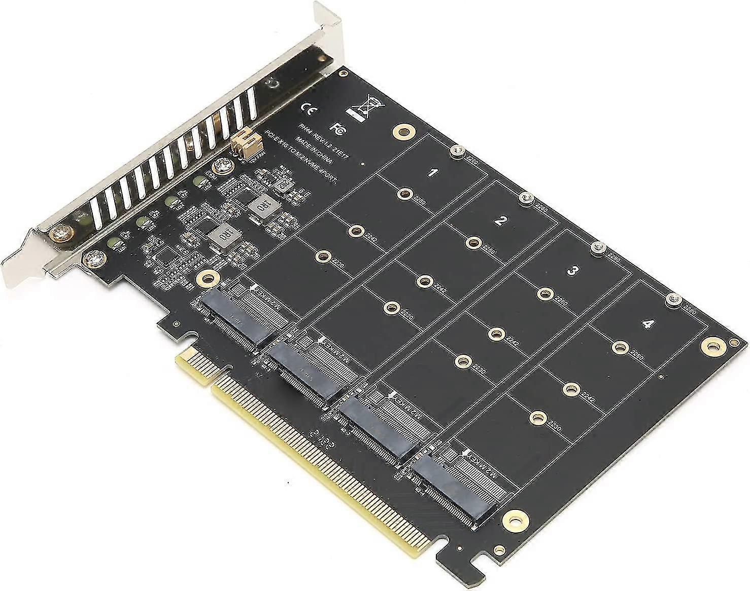 Quad M.2 Nvme Ssd To Pci-e 4.0 X16 Adapter, High Speed 4x32gbps Soft ...
