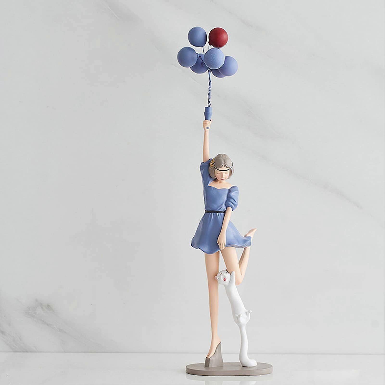 Creative Art Balloon Girl Light Luxury Family Resin Sculpture ...