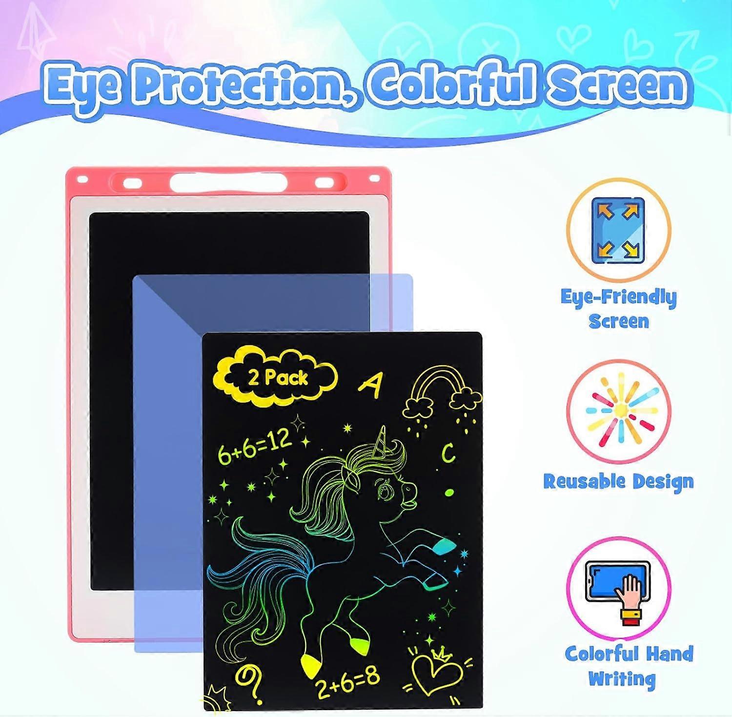 2 Pack LCD Drawing Tablet for Kids, 8.5inch Colorful LCD Writing Board ...