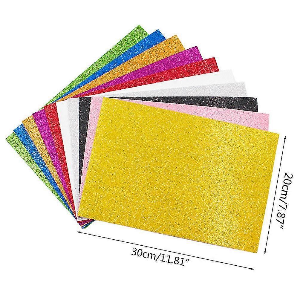 10 Pcs A4 Glitter Foam Papers Sponge Foam Eva Paper For Kids Diy Craft ...