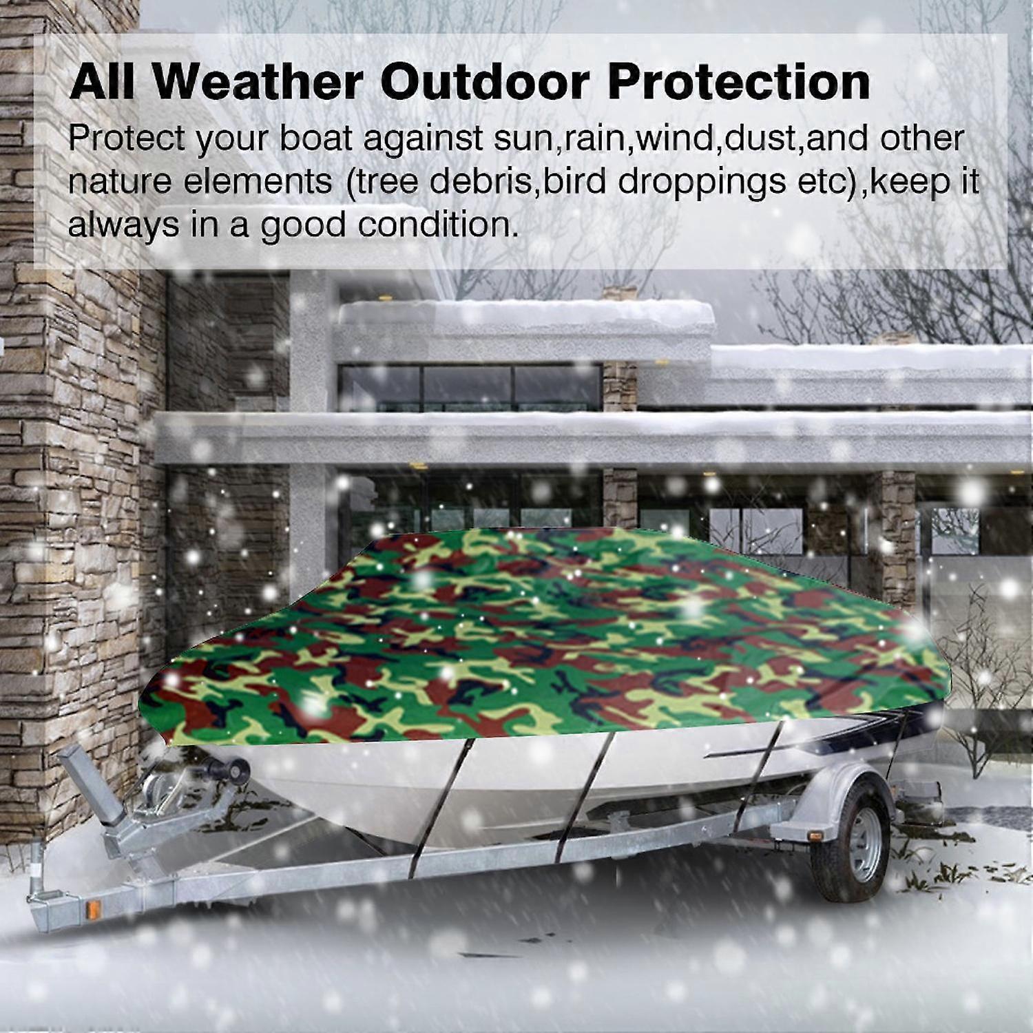 Boat Cover All-weather Protection Full Covers with Adjustable Strip and ...