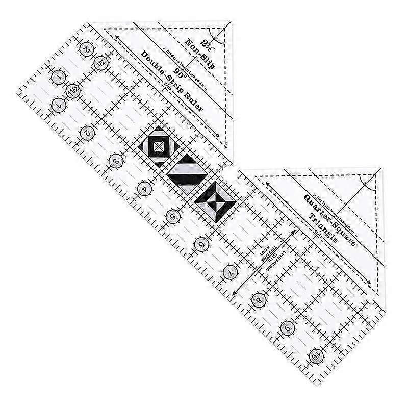 Double Strip Quilt Ruler, 10 Inch Acrylic Quilting Triangle Rulers, Non ...