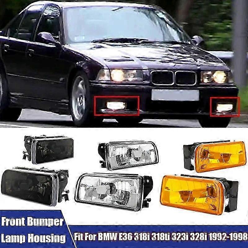 Left & Right Front Bumper Headlight Fog Lamps Housing For BMW E36 318i ...
