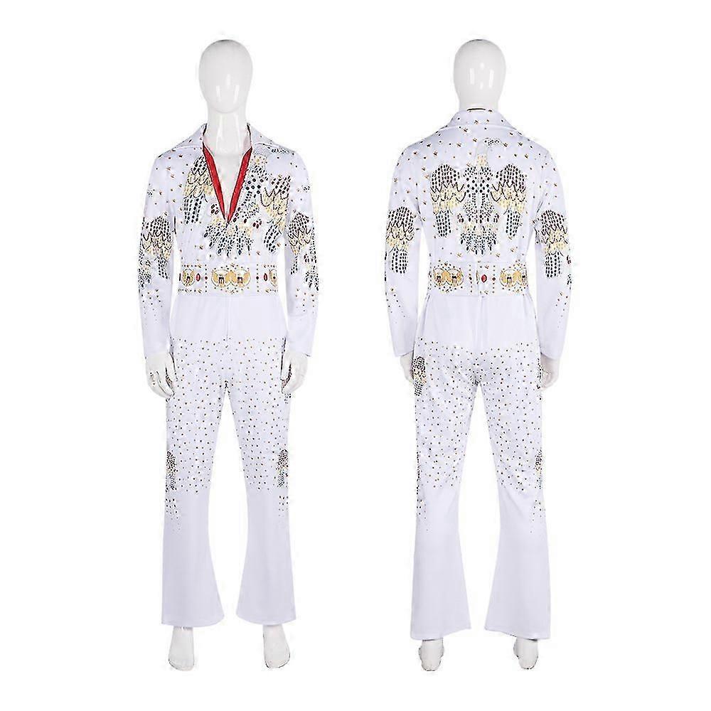 Halloween Costumes 2024 Rock Singer White Elvis Presley Cosplay Costume ...
