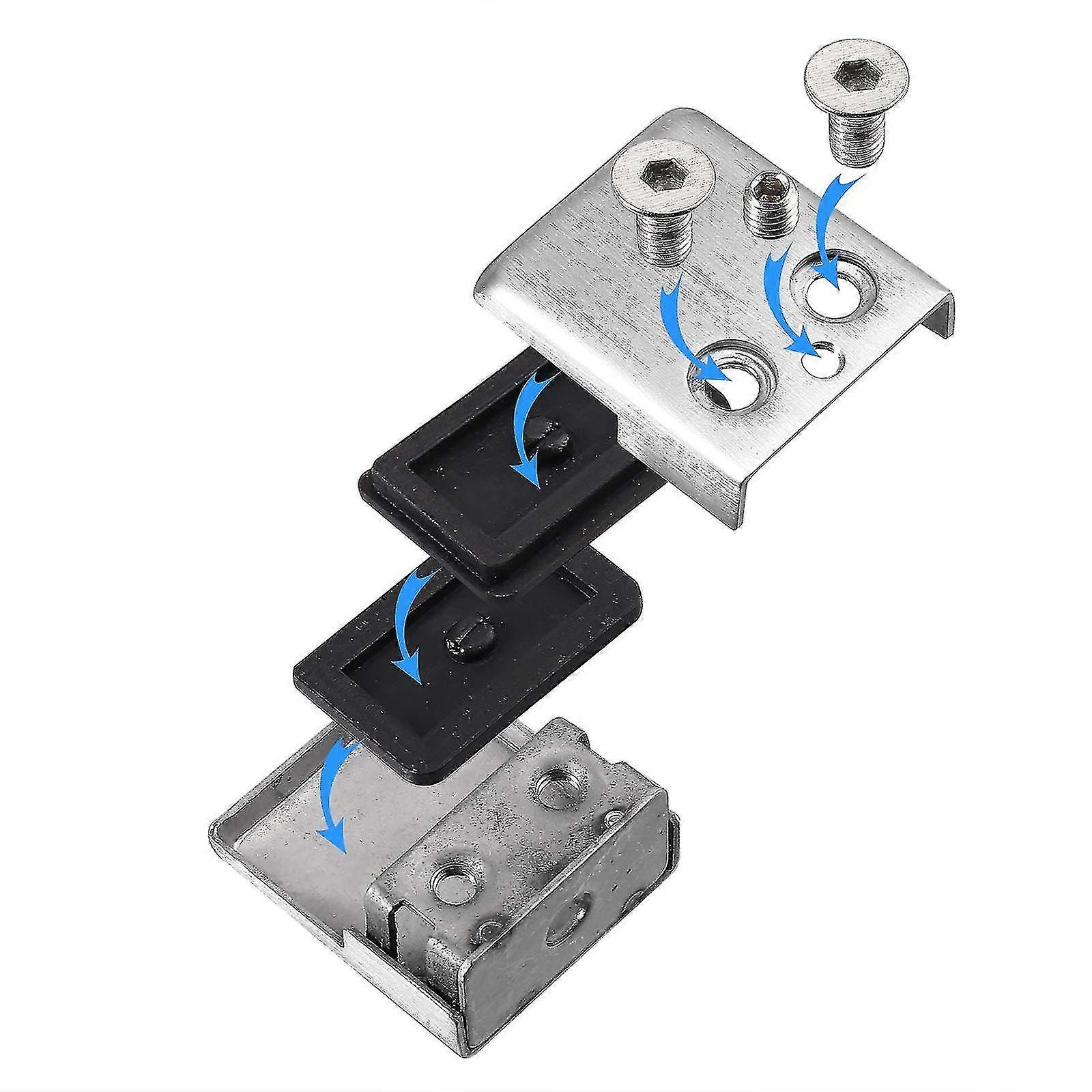 Glass Clamp, 8 Pack Stainless Steel Square Clamp 6-8mm Glass Clip Clamp ...