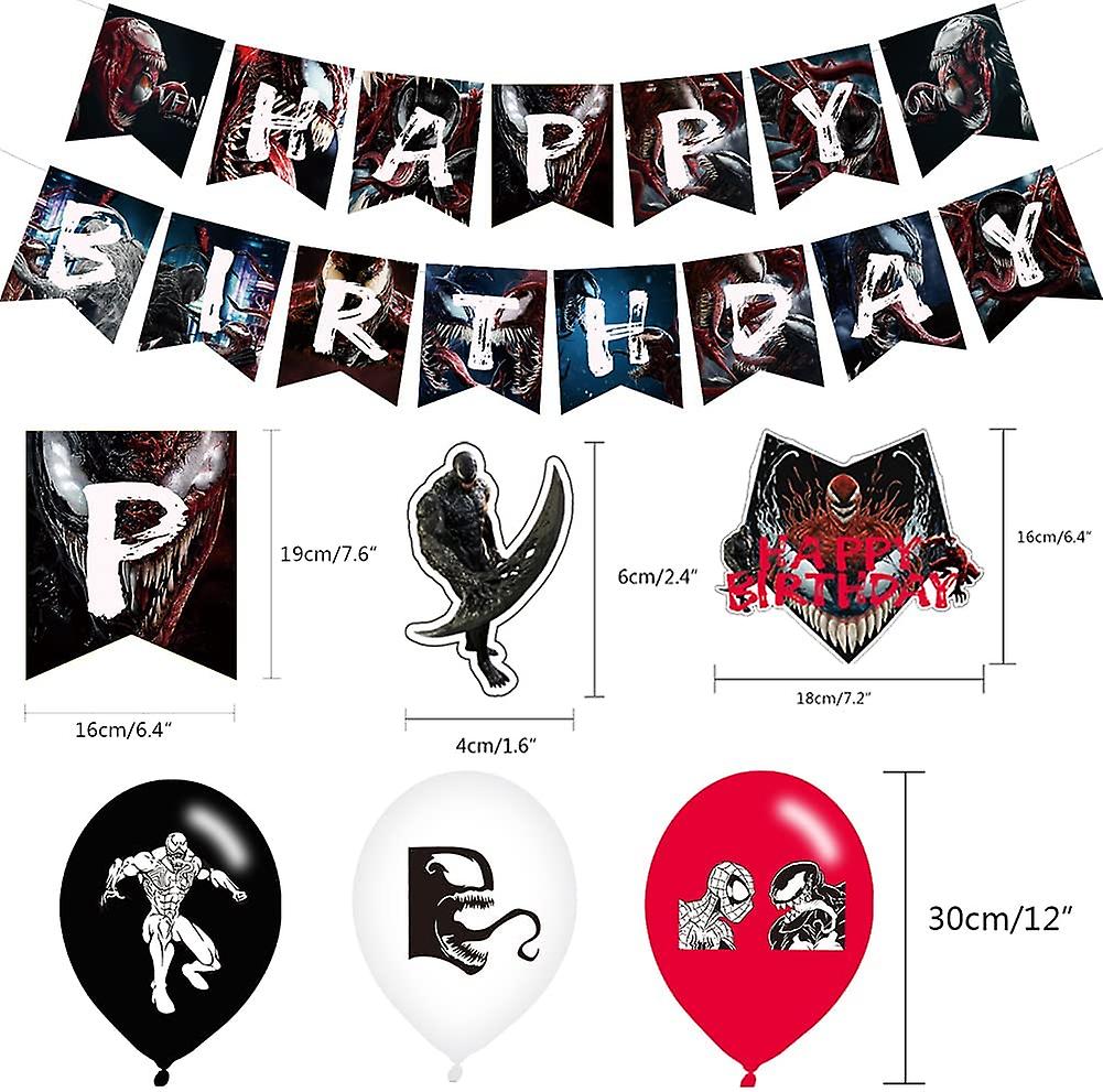 Venom Party Balloon Decorations, 32pcs Venom Theme Party Decorations ...