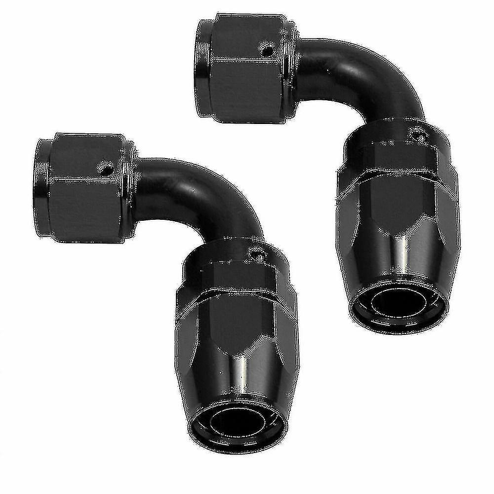 2x An -10 An10 Hose Fitting Jic 90 Degree Fast Flow Stealth Black Hose ...