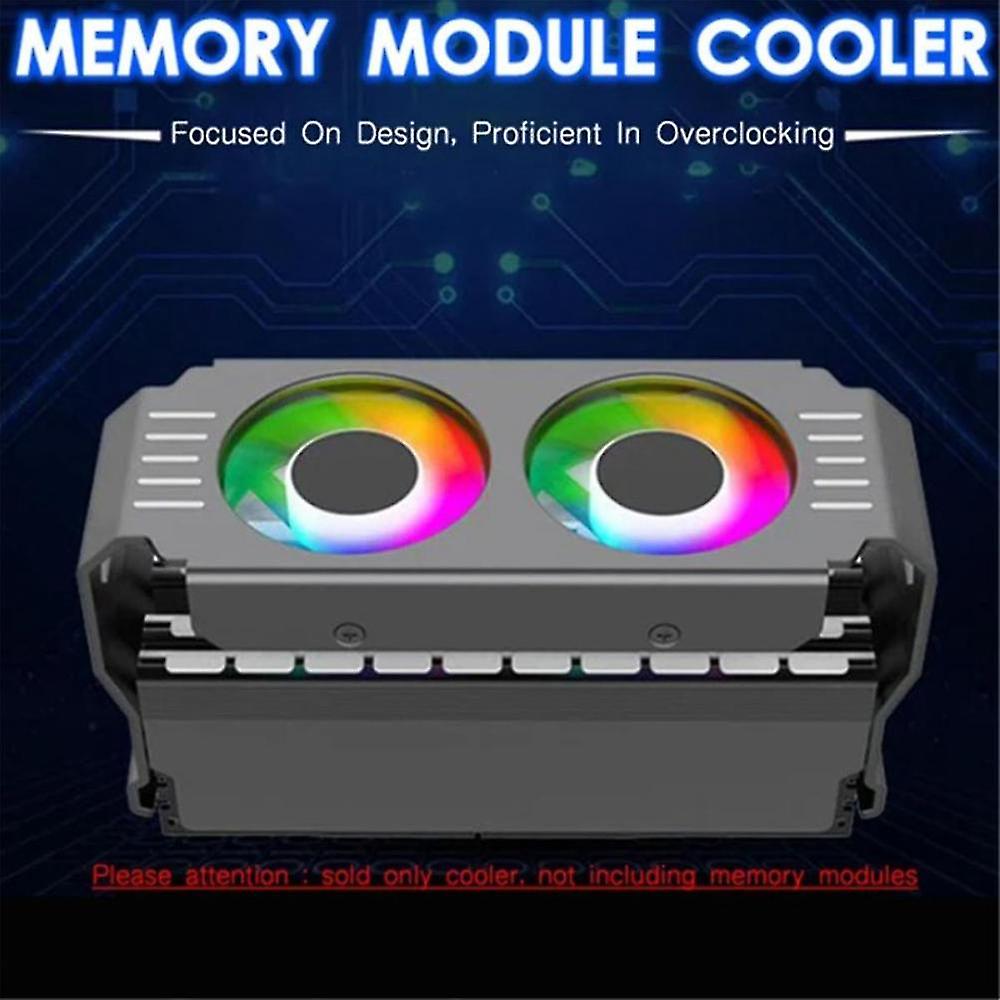 Computer Ram Memory Module Cooler Pc Ddr4 Ddr5 Overlock Dual Argb Sync Pwm Fans Aluminium Rgb