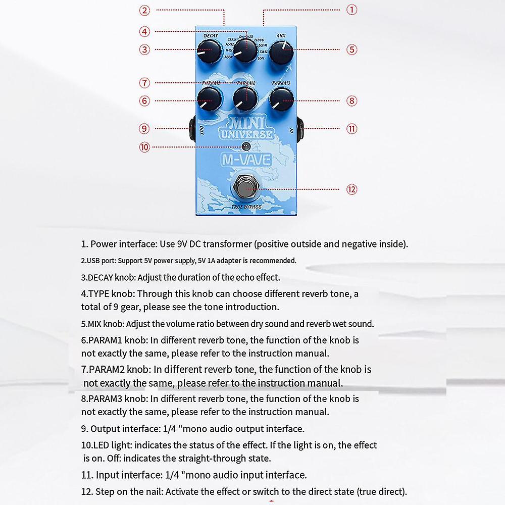 Mini Universe Guitar Effect Electric Guitar Digital Reverb Effects ...