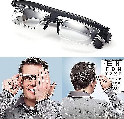 2023 New Adjustable Focus Glasses Dial Vision Reading Glasses Variable ...